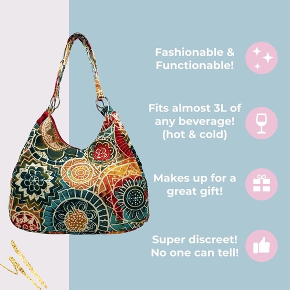 Bags | Portovino Swankey Terracotta Beverage Tote With Hidden Insulated ...